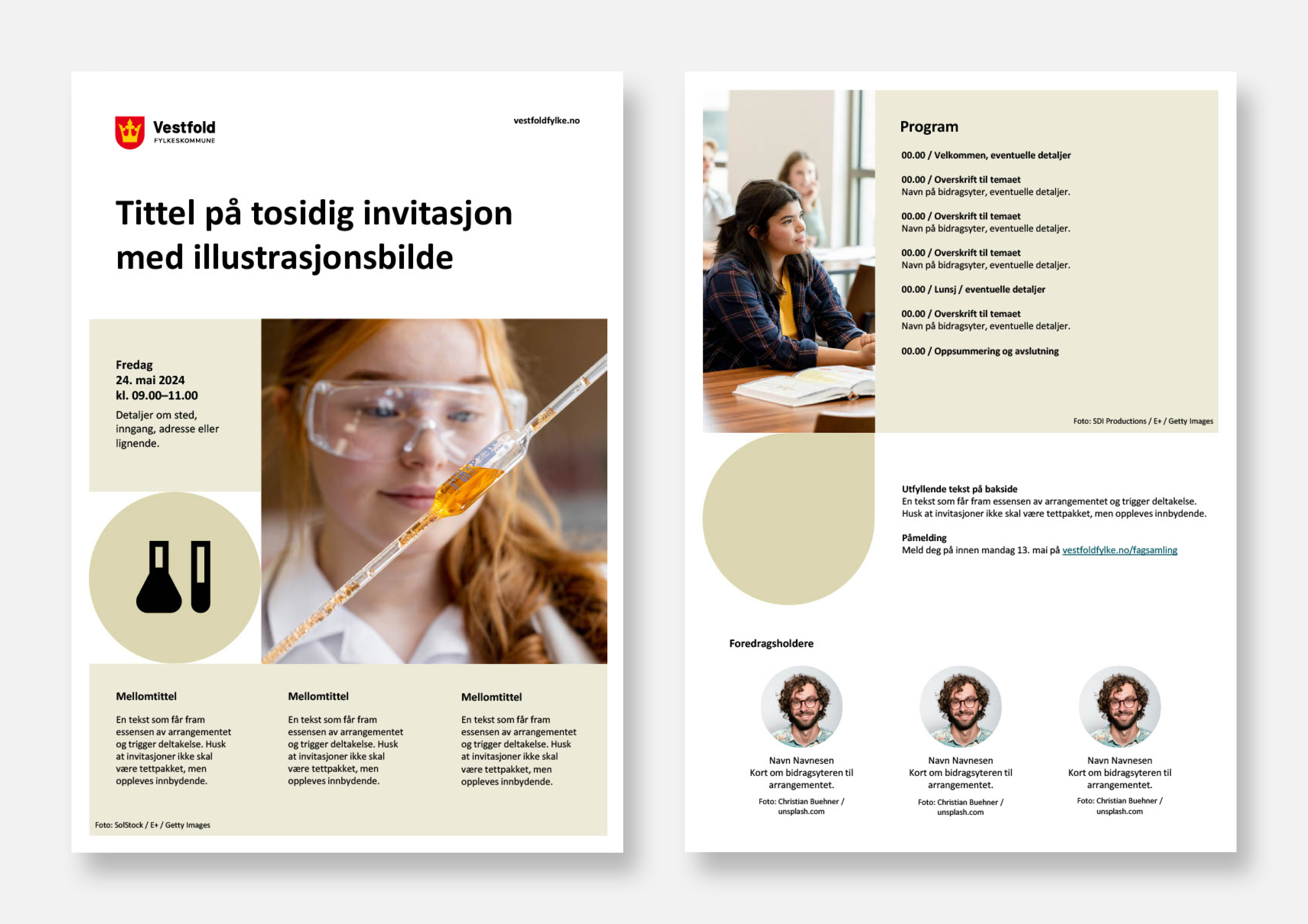 PowerPoint plakat, folder og invitasjon/program - Vestfold fylkeskommune